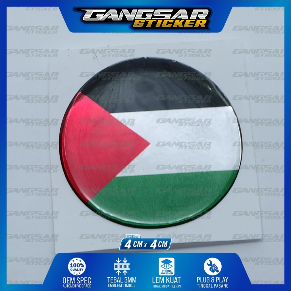 Jual emblem bendera palestina / emblem bendera palestina bulat / stiker ...