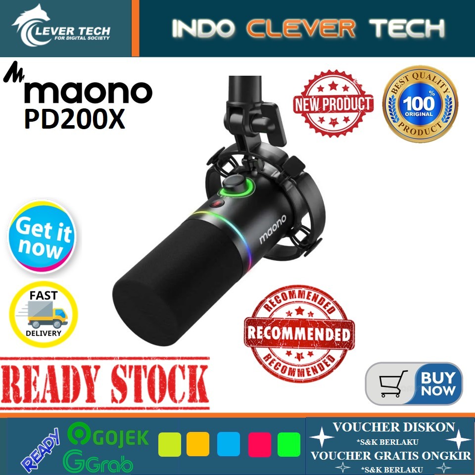 Jual MAONO PD200X USB / XLR Dynamic Microphone | Gaming Podcast ASMR ...