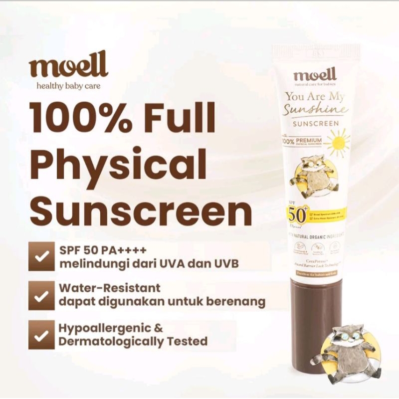 Jual Moell Physical Sunscreen Anak dan Bayi SPF 50++ (30 Gram) | Shopee ...