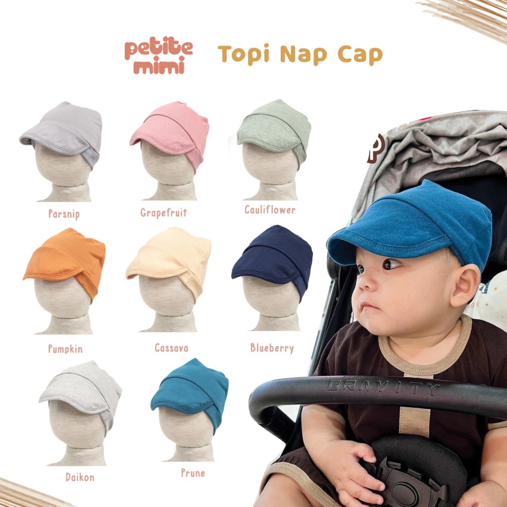 Jual Petite Mimi Topi Nap Cap Bayi - Topi Jemur Bayi - Topi Newborn ...
