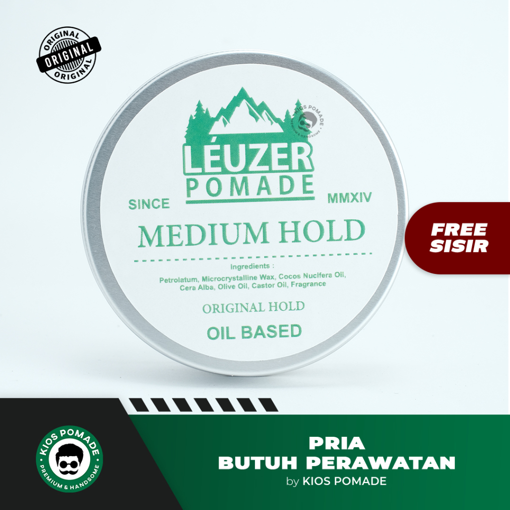 Jual Leuzer Medium Hold Minyak Rambut Pria Pomade Oil Based Medium ...