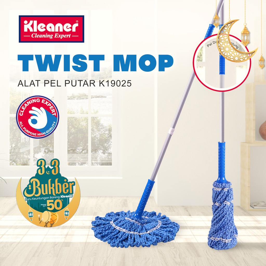 Jual Kleaner Alat Pel Putar 1 Pcs Bahan Microfiber Twist Mop Pembersih ...