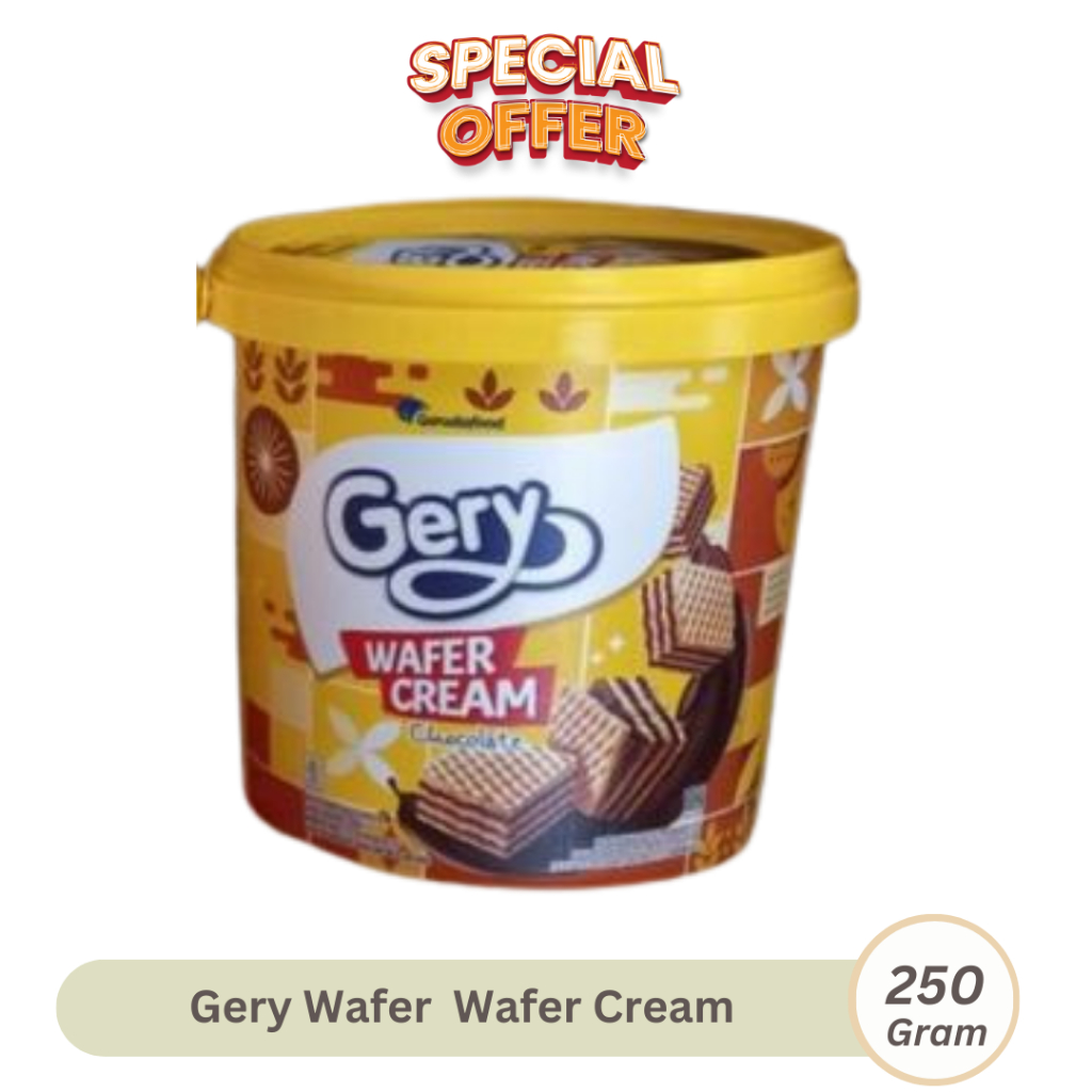 Jual Gery Wafer Cream Chocolate 250gr Toples Kuning Waffer Snack ...
