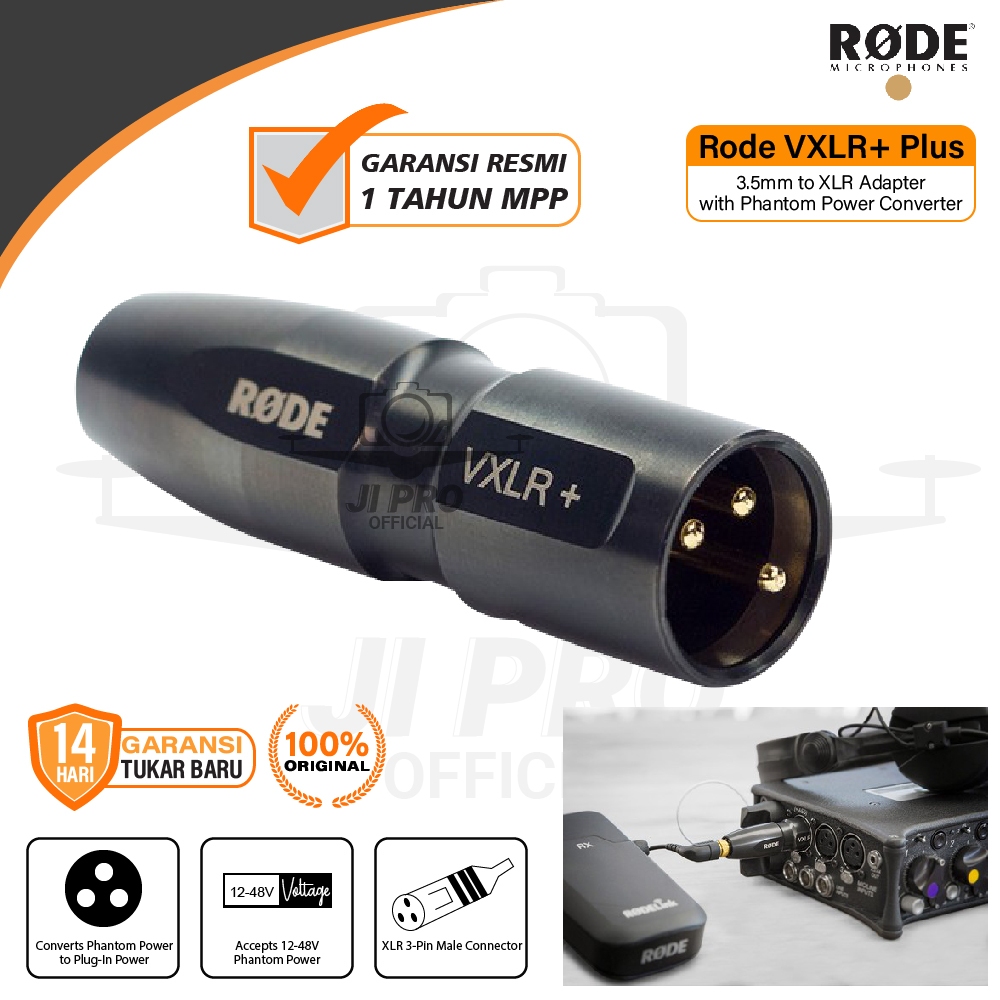 Jual Rode VXLR+ Plus - 3.5mm to XLR Adapter with Phantom Power ...