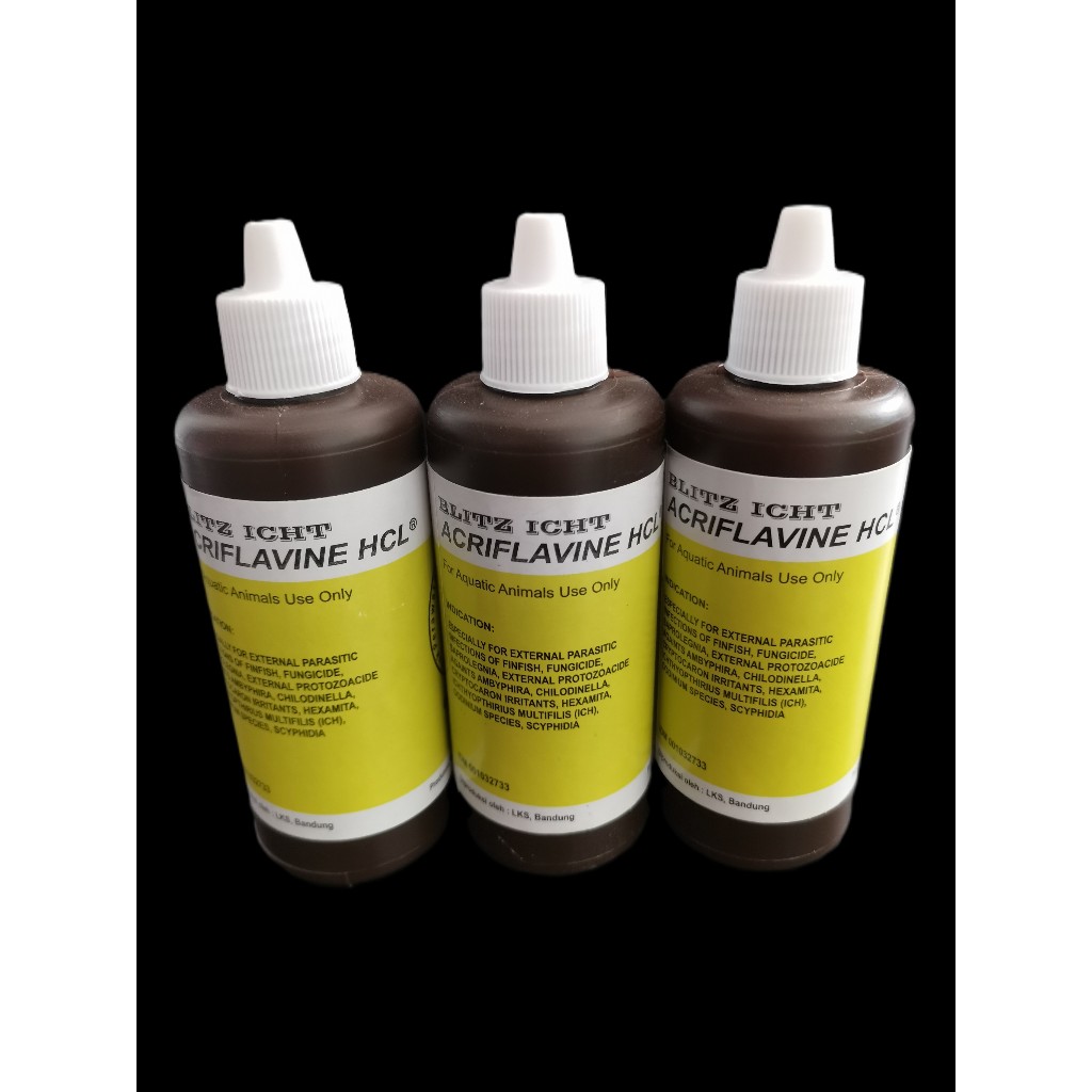 Jual Obat Ikan Hias Acriflavine HCL BP Cair Botol 100 mL | Shopee Indonesia