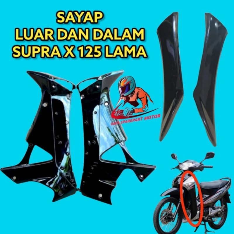 Jual Sayap Luar Dan Dalam Untuk Motor Honda Supra X 125 Lama Hitam ...
