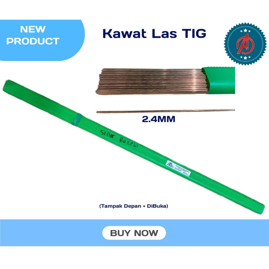 Jual Kawat Las Tig Argon Besi TGS50 ER 70S-6 Filler 2.4mm | Shopee Indonesia