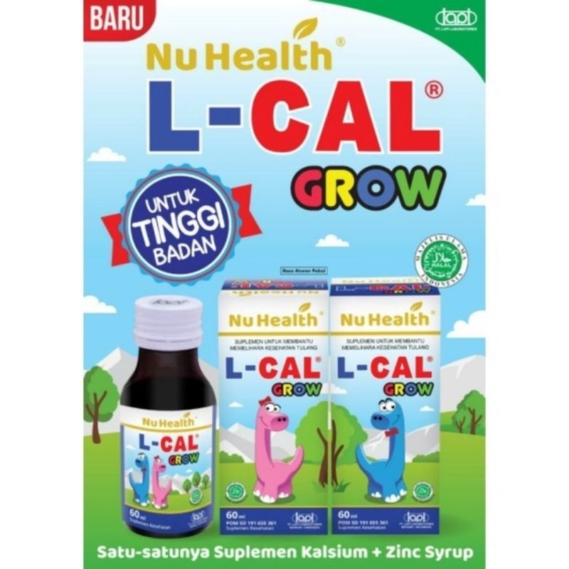Jual [FREE BUBBLEWRAP] Nu Health L-Cal Grow Syrup LCAL Grow kalsium ...