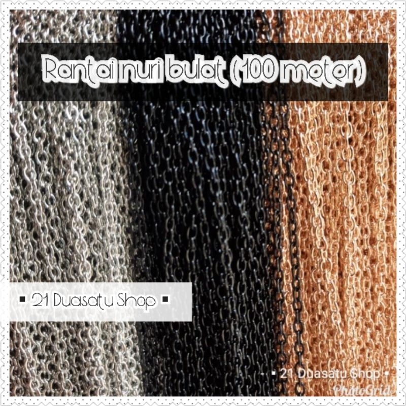 Jual (100 meter) Rantai nuri bulat 0,7 0,8 dan 1,0/rantai beras/rantai ...