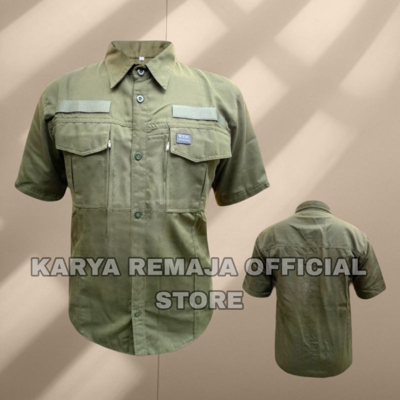 Jual Kemeja Pendek Tactical Model W-TAC HIJAU ARMY Kemeja pendek Polos ...