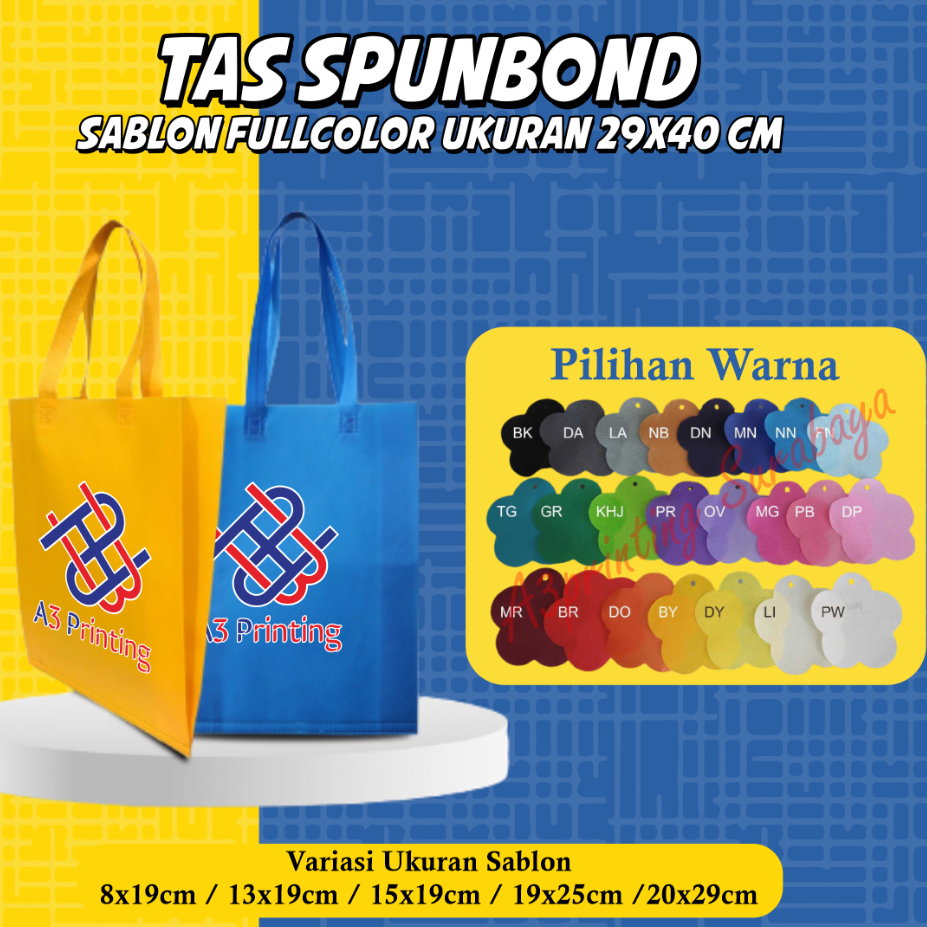 Jual goodiebag / totebag / tas spunbond ukuran 29x40cm untuk seminar ...