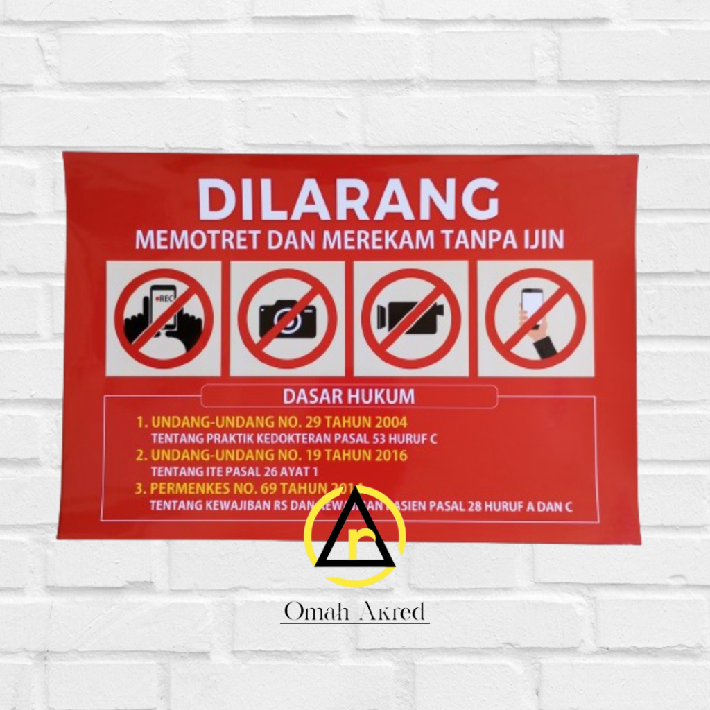 Jual Poster DIlarang Memotret dan Merekam Tanpa Izin - Dilarang Memfoto ...