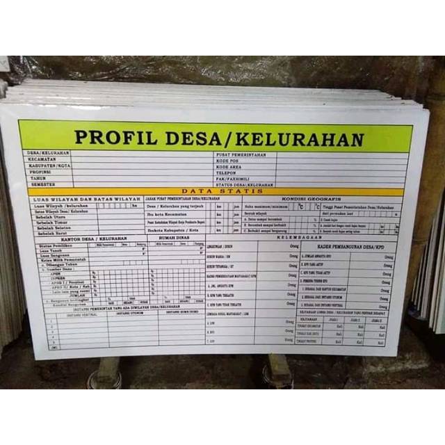 Jual Papan Data Profil Desa/Keluarahan Ukuran 60x40 cm | Shopee Indonesia