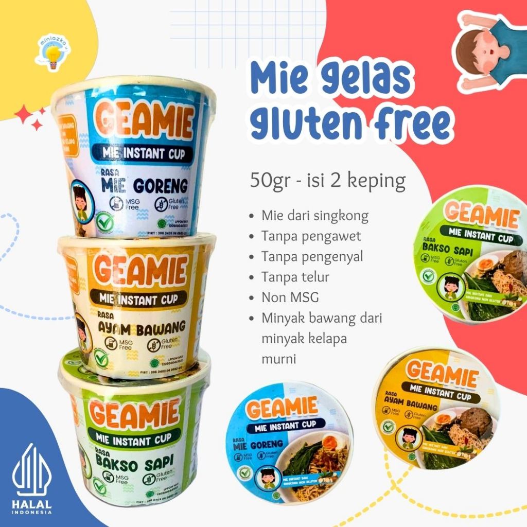 Jual MIE GELAS MIE CUP GLUTEN FREE NON MSG / MIE SEHAT GEAMIE TANPA ...