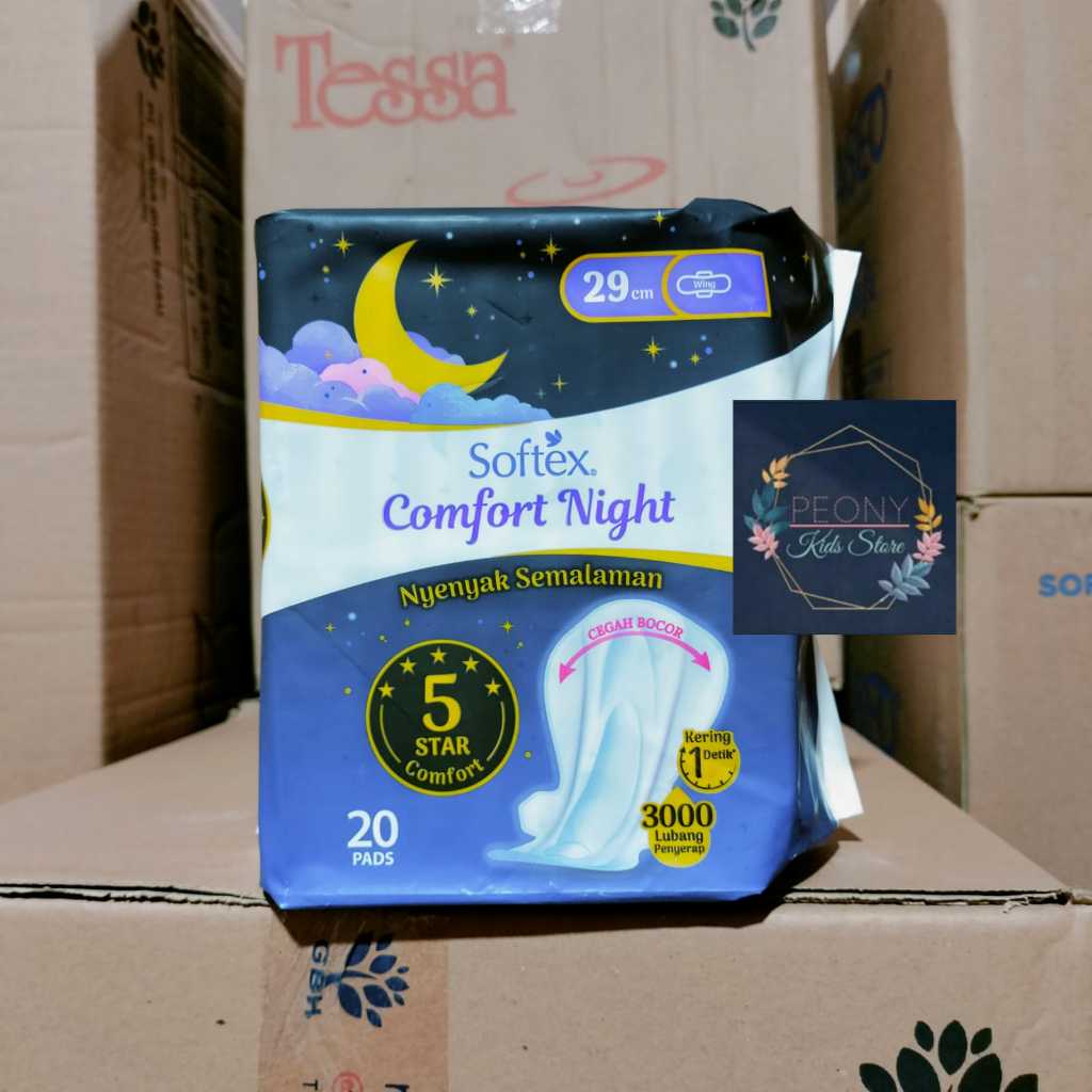 Jual SOFTEX COMFORT NIGHT 29CM 20S-36CM 12S /Pembalut soptek 29 cm isi ...