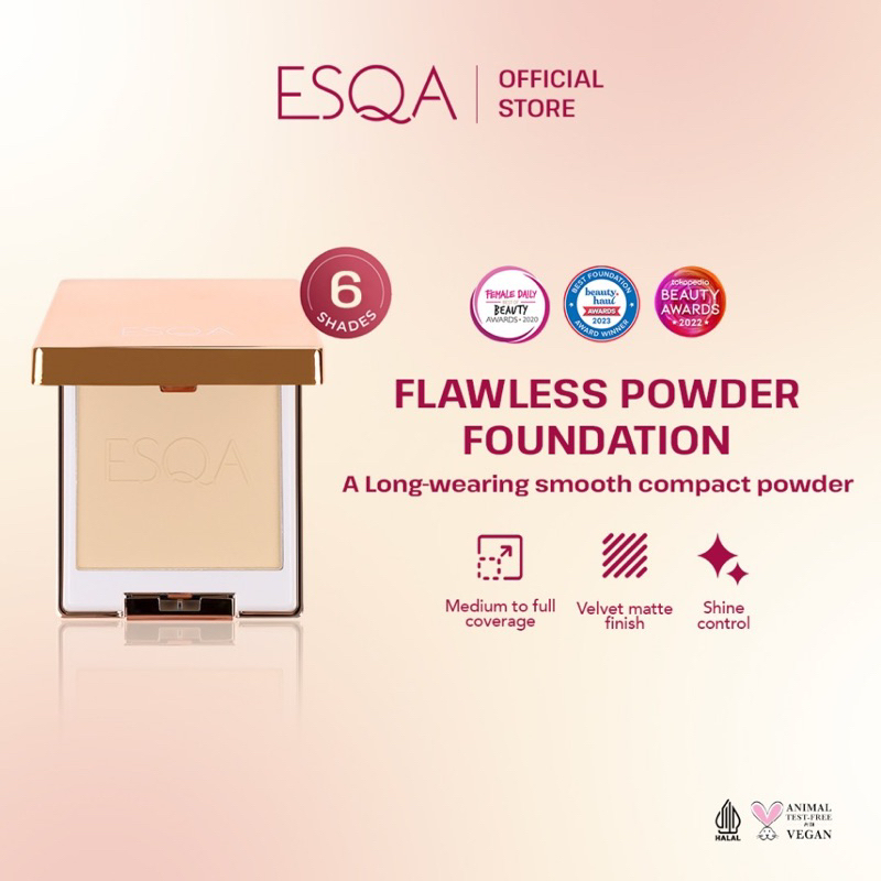 Jual ️ SC ️ ESQA Flawless Powder Foundation A Long-wearing smooth ...