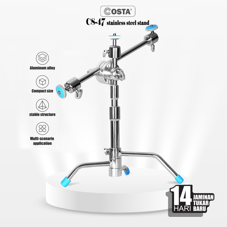 Jual COSTA CS-47 C stand Mini Compact Tripod Full Stainless Steel ...