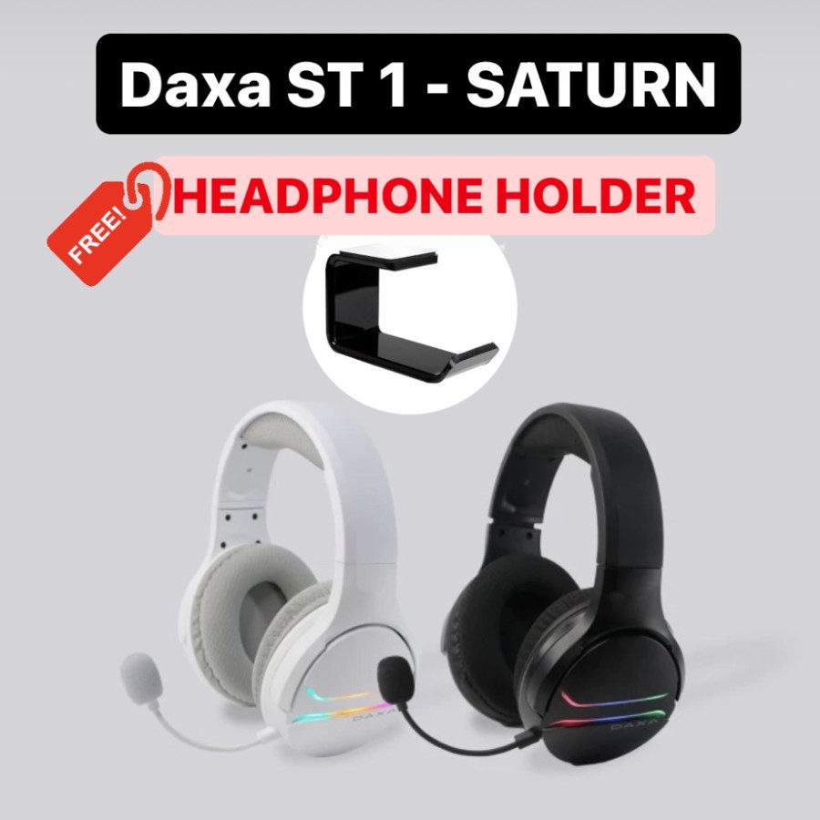 Jual Rexus Daxa ST1 Saturn Wireless Bluetooth Wired Gaming Headset RGB ...