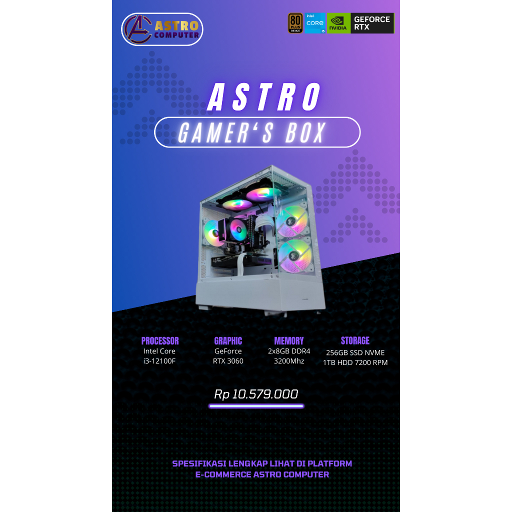 Jual Rakitan PC Gaming Rata Kanan RTX 3060 | Shopee Indonesia