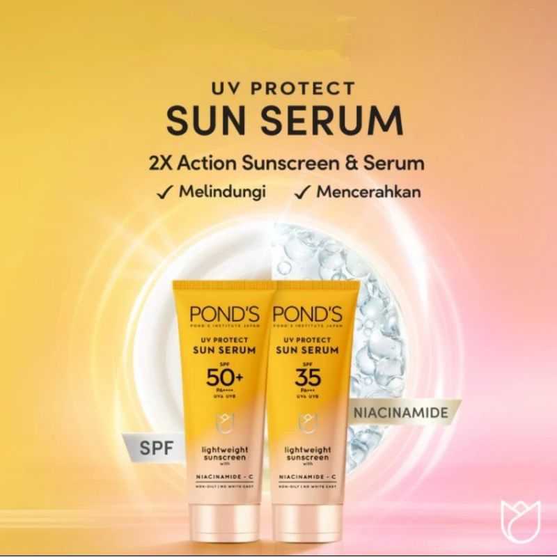 Jual Ponds UV Protect Sun Serum SPF 50 PA+++ 30G | Shopee Indonesia
