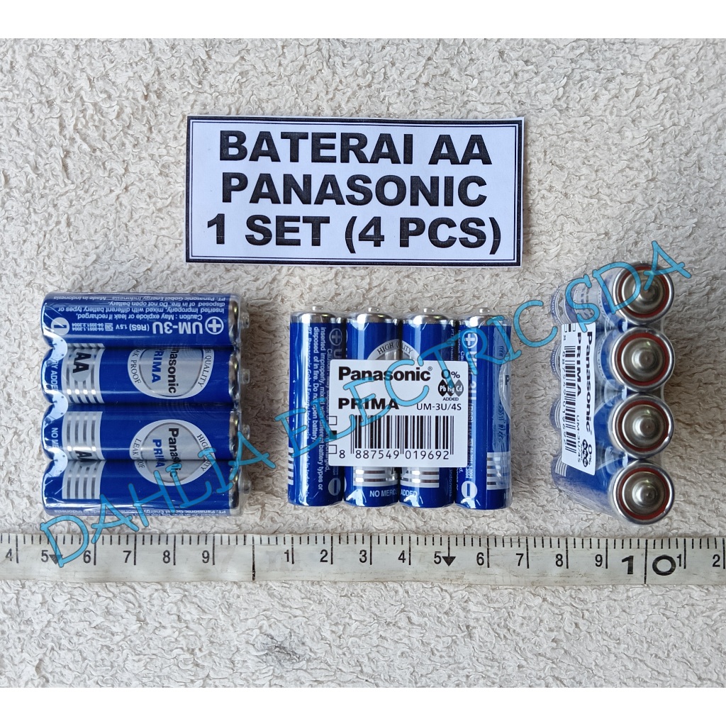 Jual BATERAI AA PANASONIC ORIGINAL 1 SET (4 PCS) | Shopee Indonesia