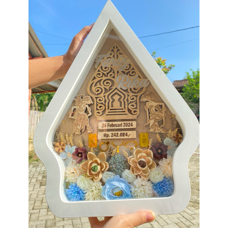 Jual Mahar Wayang ukuran 30x40 cm BISA REQUEST WARNA BUNGA & WARNA ...