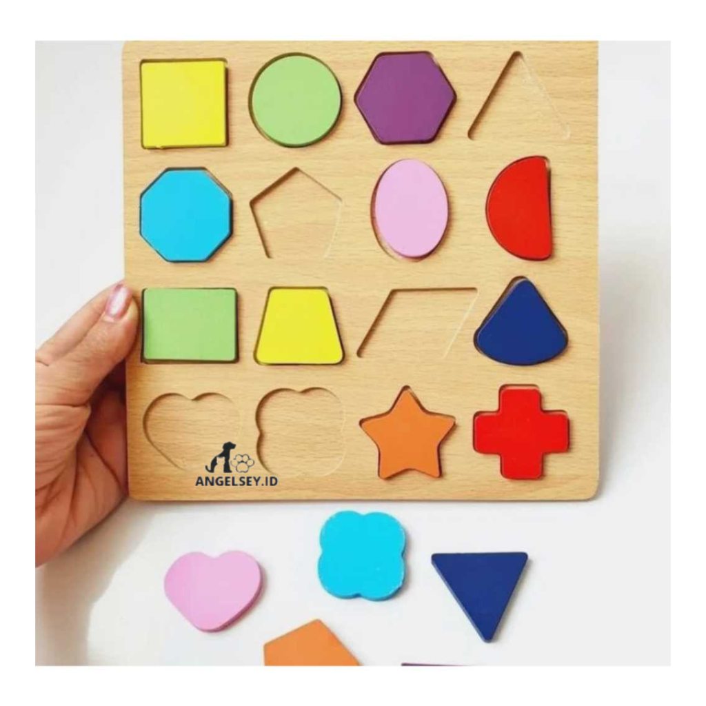 Jual Mainan Edukasi Puzzle Kayu / Puzzle Geometri / Puzzle Geometri 3D ...