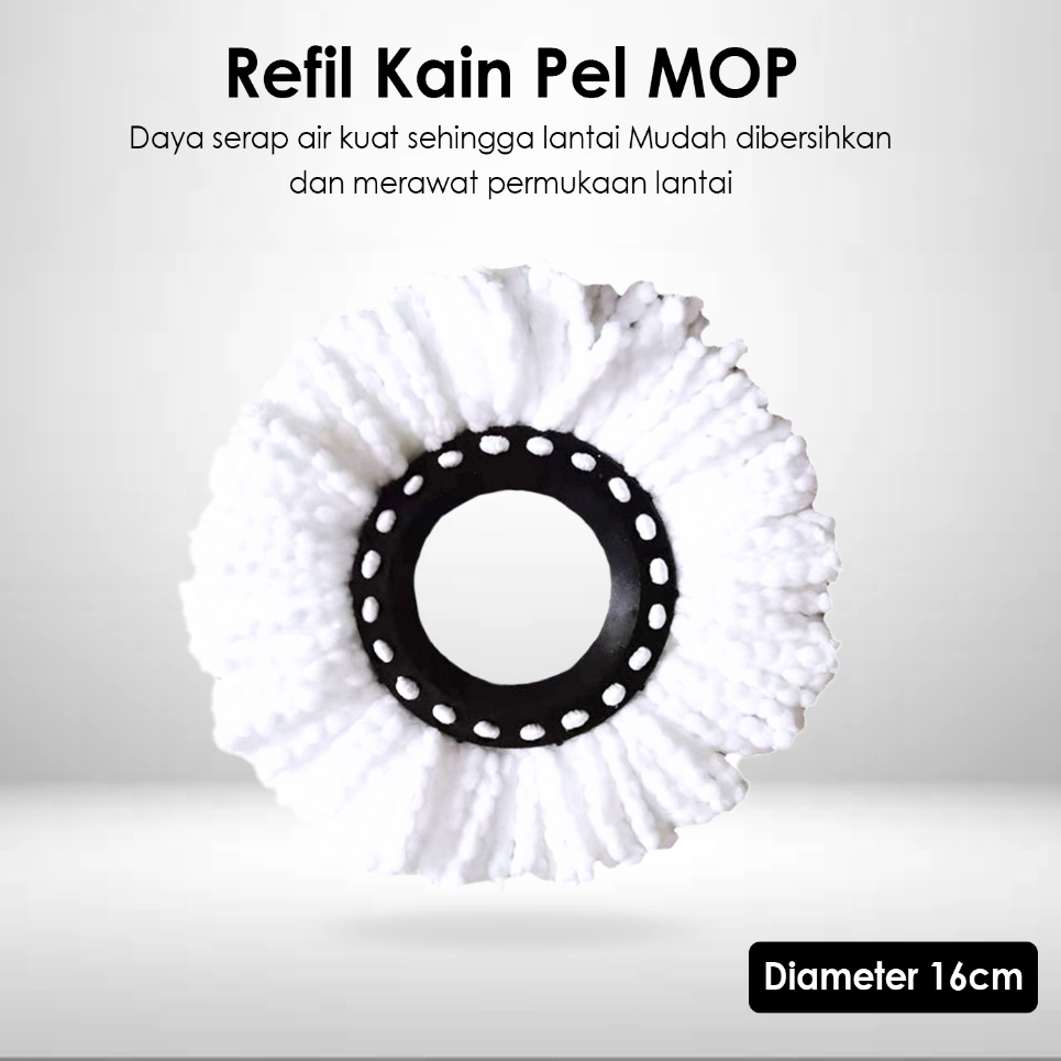 Jual COD - Refill Kain Pel Lantai Spin Mop Bulat Diameter 16cm ...