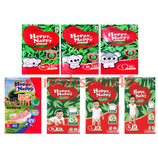 Jual Happy Nappy Smart Diaper / Pants NBS40 / M40 / L40 / S40 / M32 ...