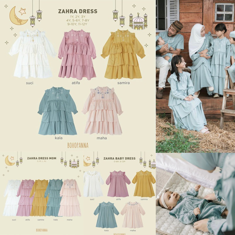 Jual BOHOPANNA EID ZAHRA DAN NAURA SET | GAMIS BAJU LEBARAN ANAK PEREMPUAN IDUL FITRI BOHO PANNA ...