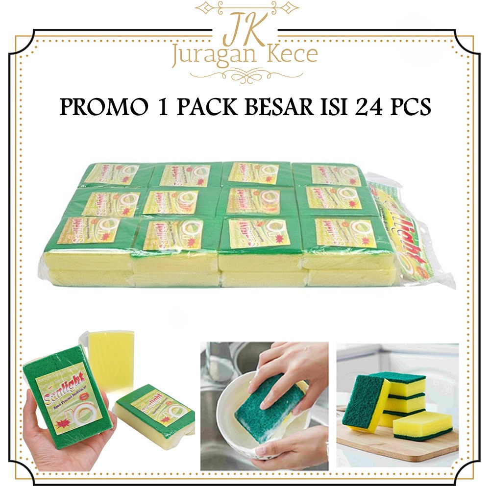 Jual PROMO PACK BESAR ISI 24 PCS Sanlight Spons Cuci Piring 2 Sisi ...