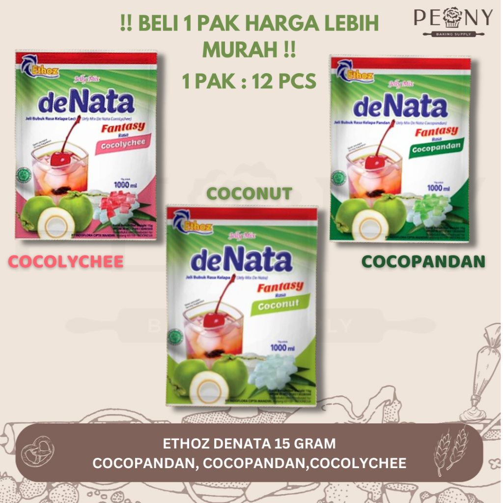 Jual ETHOZ DENATA COCOPANDAN, COCONUT, COCOLYCHEE / JELLY RASA KELAPA15 ...
