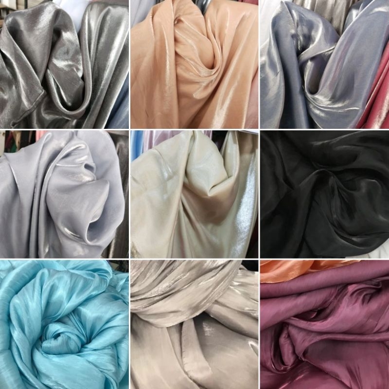 Jual kain shimer hologram glossy antik limited stock fabric | harga per ...
