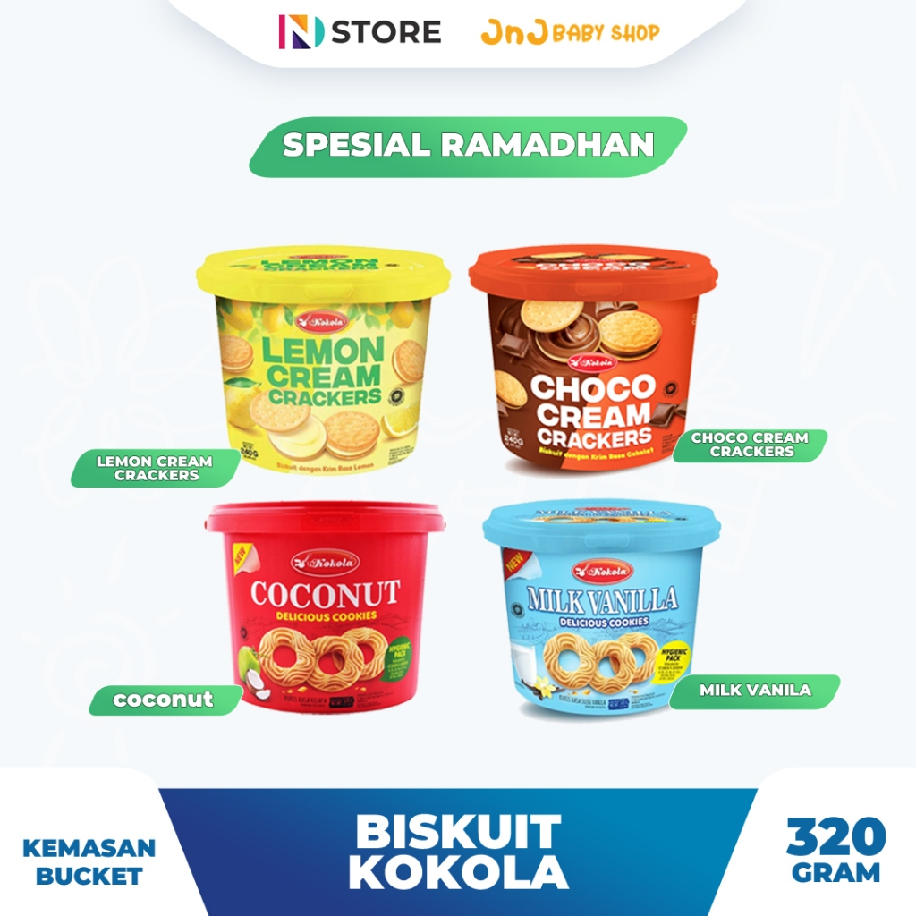 Jual KOKOLA BISKUIT KEMASAN BUCKET 320GRAM LEMON CREAM CRACKER/CHOCO ...
