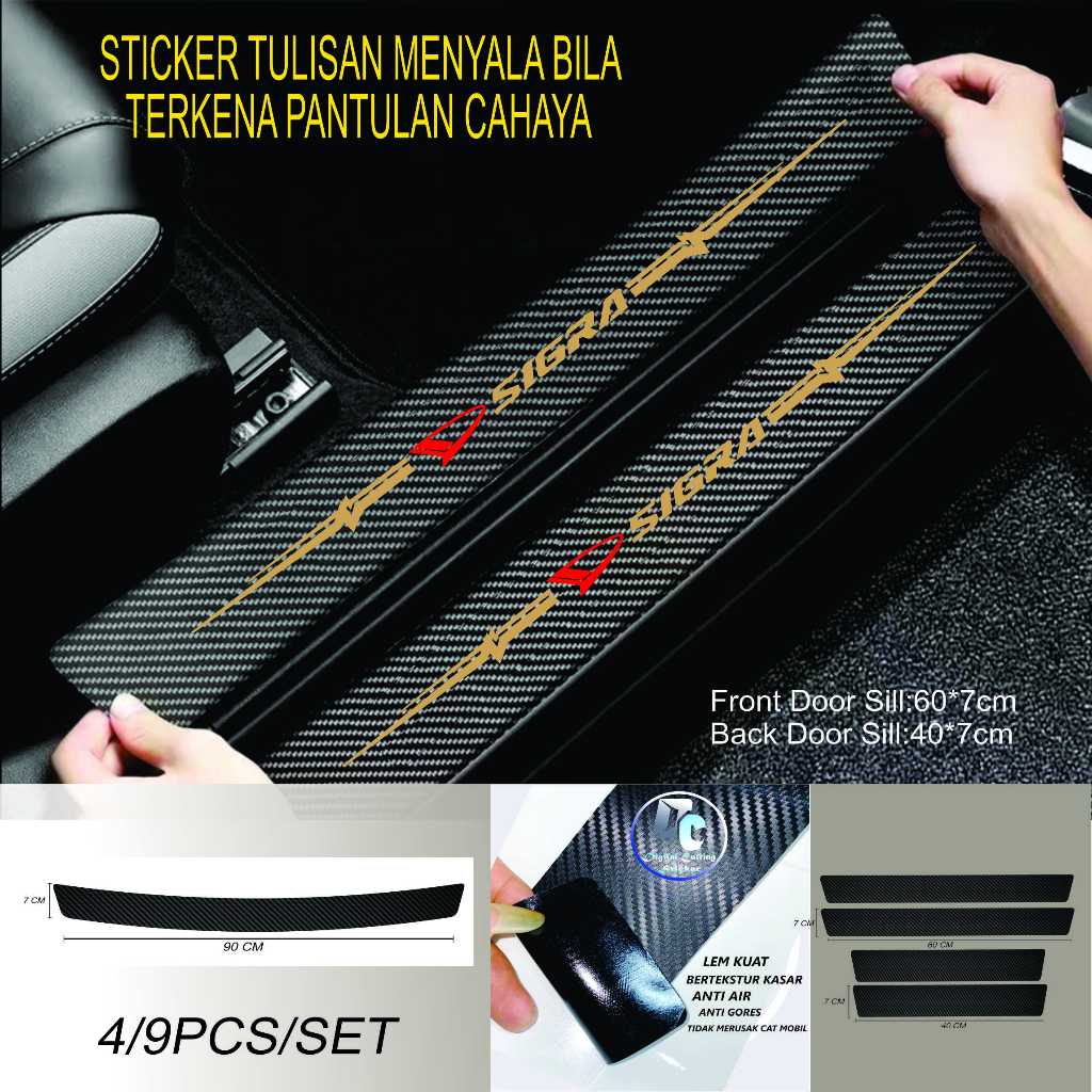 Jual Stiker Pelindung Pintu Mobil Sigra 3D Door Sill Plate Guard ...