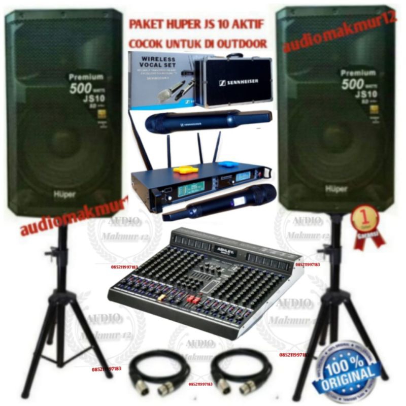 Jual Paket Sound System Profesional Huper JS10 15 Inch Komplit Mixer ...