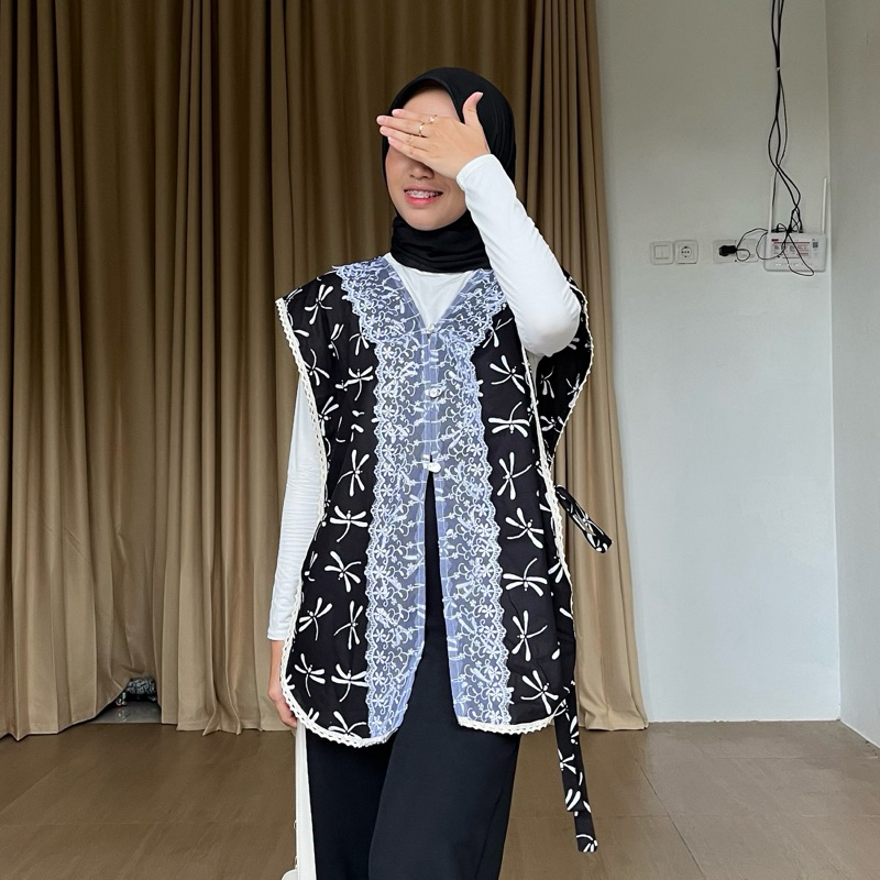 Jual Kayla vest Batik renda / vest kondangan / Vest Batik / Clowy vest ...