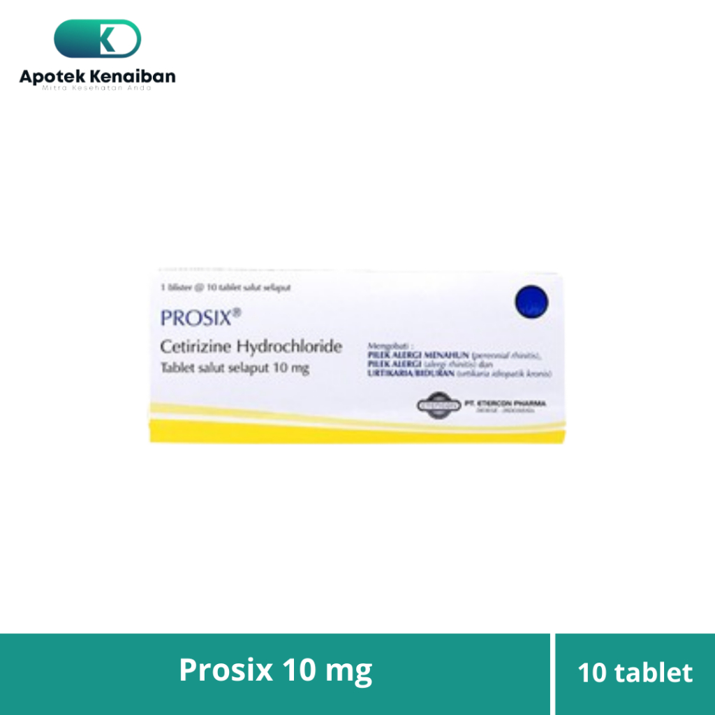 Jual PROSIX 10 MG 1 BLISTER 10 TABLET / OBAT RHINITIS & GATAL ALERGI ...