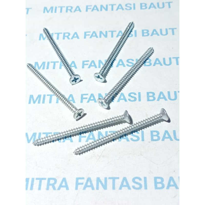 Jual ( 20pcs ) Baut Skrup/Cacing JF 6 x 2 inch kepala miring UNIVERSAL ...