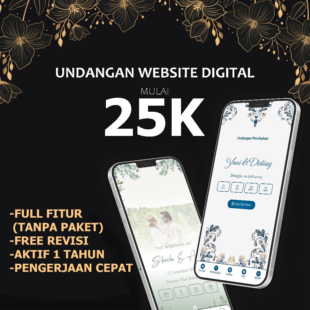 Jual Undangan Website Digital Murah Tema Modern | Aktif 1 Tahun | Bisa ...