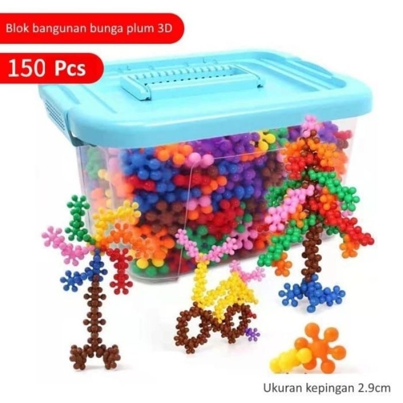 Jual Mainan Susun Bunga Plum / Mainan Block Kreativitas Anak / Plum ...