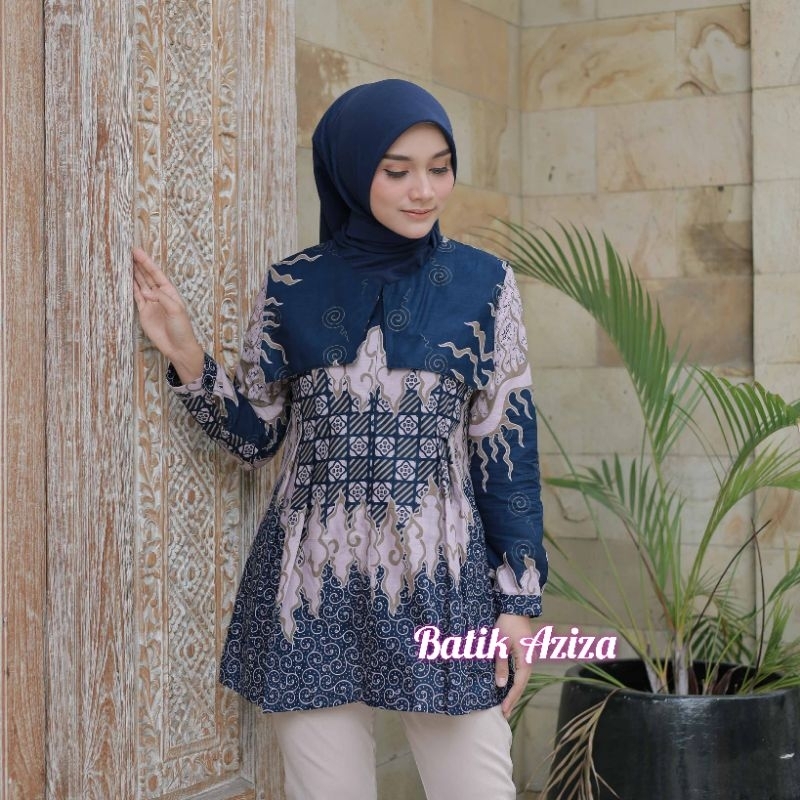 Jual Batik Wanita Modern Lengan Panjang Atasan Batik Blus Cendana by ...
