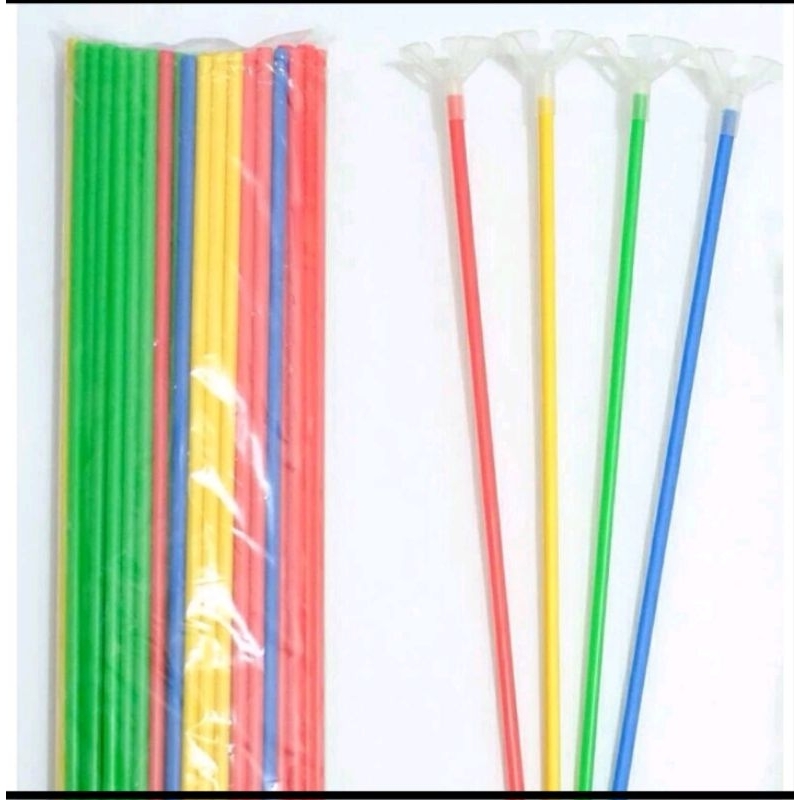 Jual Stick Balon Putih/mix /hitam/merah Isi 100pcs/Gagang Balon ...
