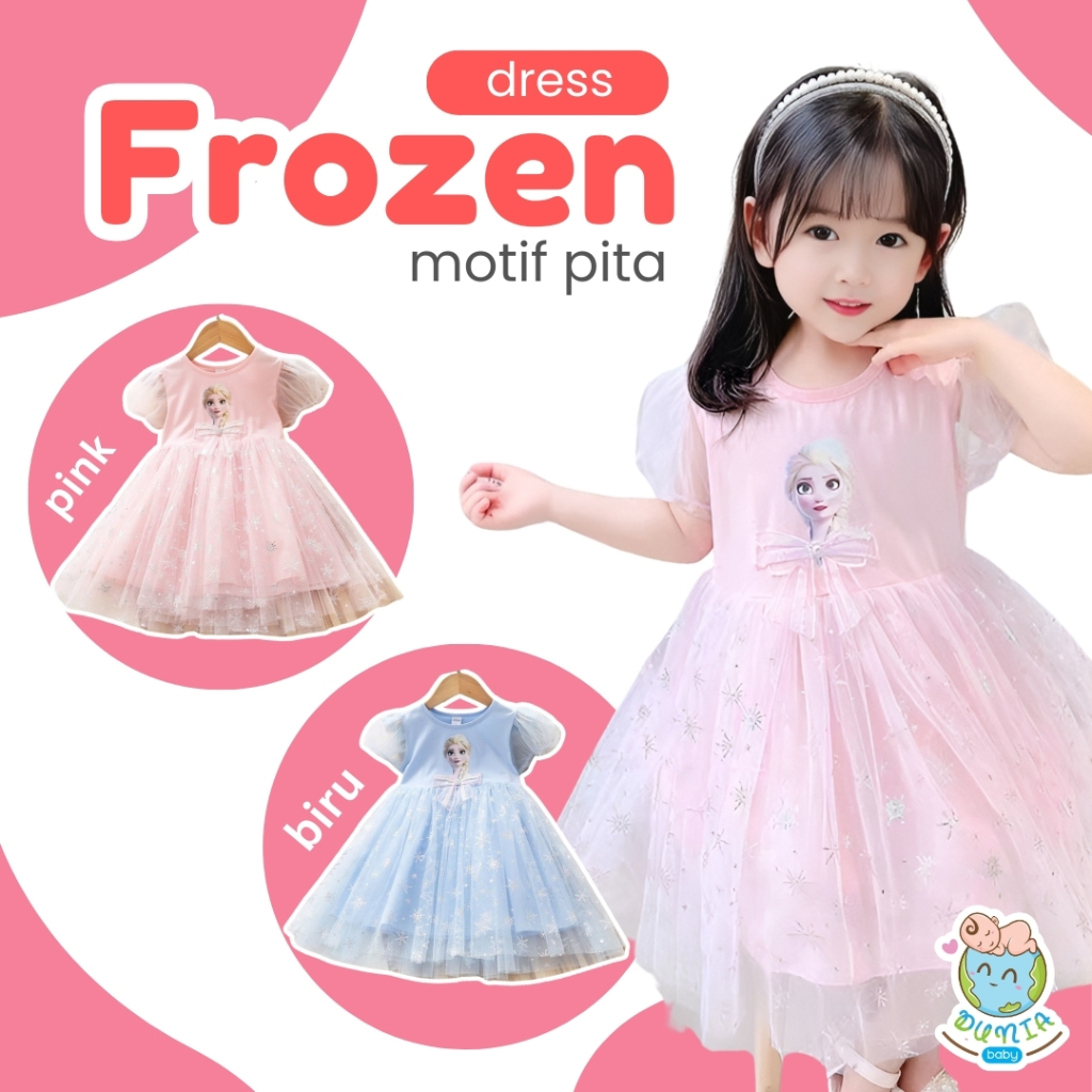 Jual DUNIABABY 1-9 Tahun Dress Frozen Pita Anak Perempuan katun kids ...