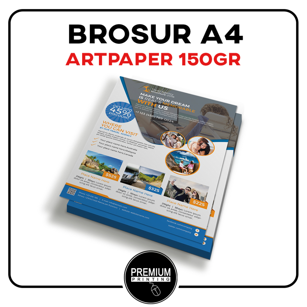 Jual Cetak Brosur A4 Bahan Art Paper 150gr / Print Brosur A4 / Flyer A4 ...