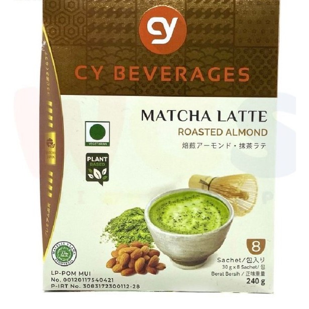 Jual CY Beverages Matcha Latte Roasted Almond (30gr@8Sachet ) 240gr ...