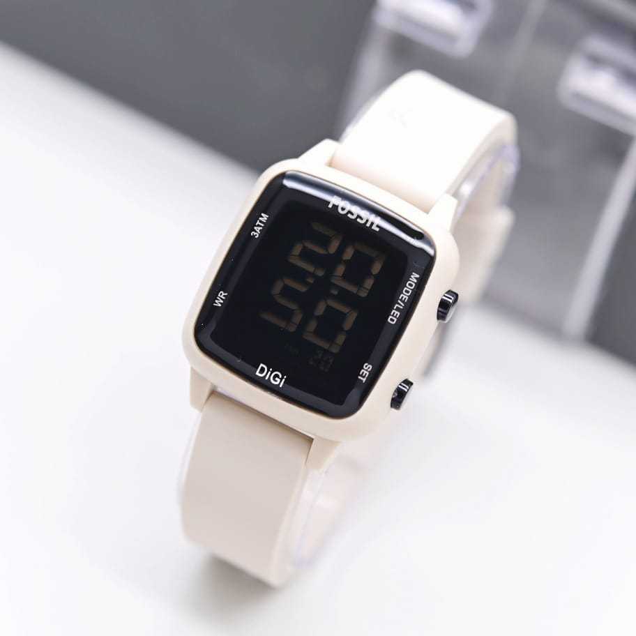 Jual Jam Tangan Wanita Foss-Digital Tali Rubber Body Segi Tanggal Hari ...