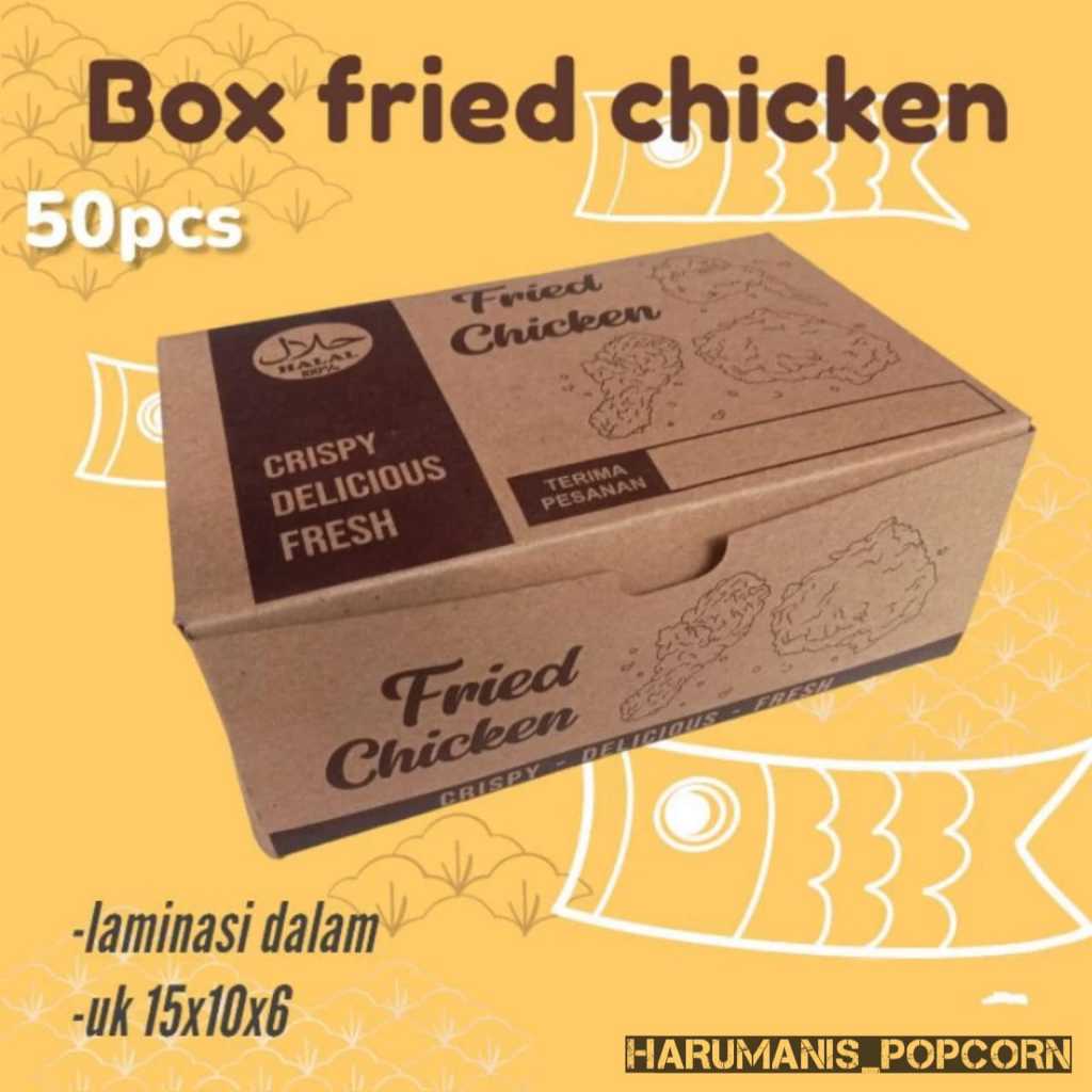 Jual 50 Lembar box fried chiken / Kemasan fried chiken / Bungkus fried ...