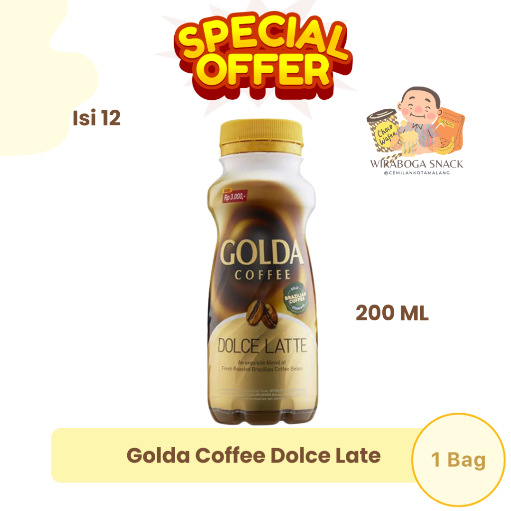 Jual Golda Coffee Dolce Late - Kopi botol instan 350 ml Bag isi 12 | Shopee Indonesia