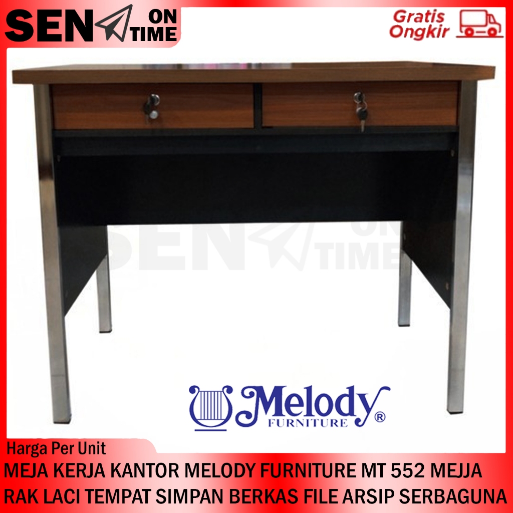 Jual [Kargo] MEJA KERJA KANTOR MELODY FURNITURE MT 552 MEJJA RAK LACI ...